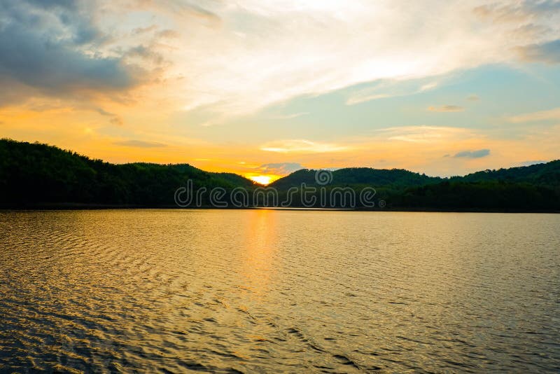 Sunset river color purple stock photo. Image of horizon - 55582736