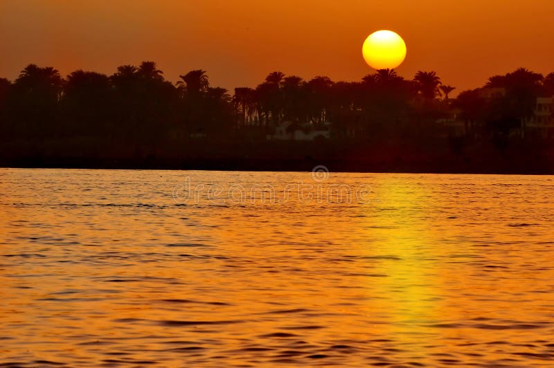 Sunset on the River Neil stock photo. Image of warm, egyptian - 17639766