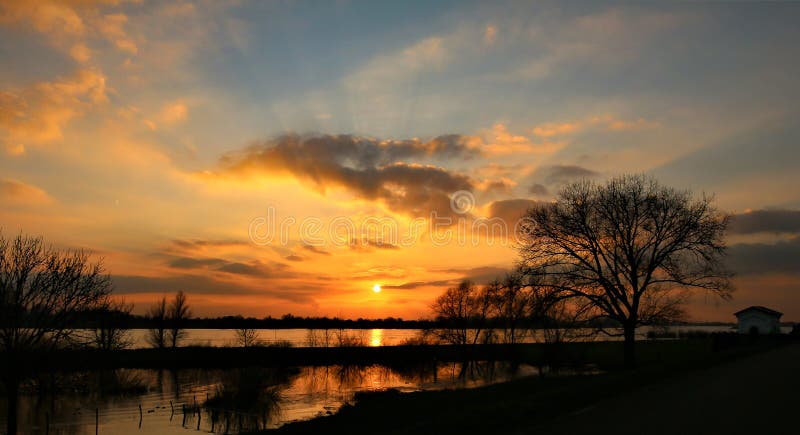 Sunset @ the river side. stock image. Image of side - 171919113