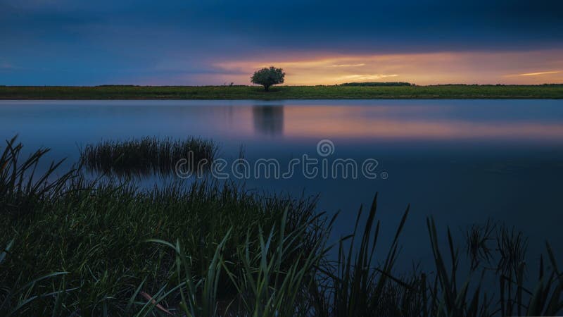 Sunset River Star Landscape Long Exposure Stock Image - Image of ocean ...