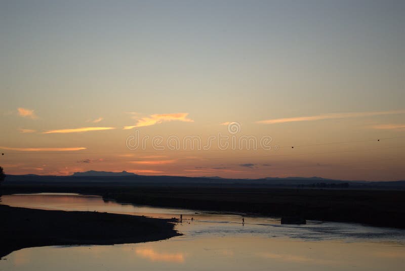 Sunset in the River on a Summer Evening Stock Photo - Image of summer ...