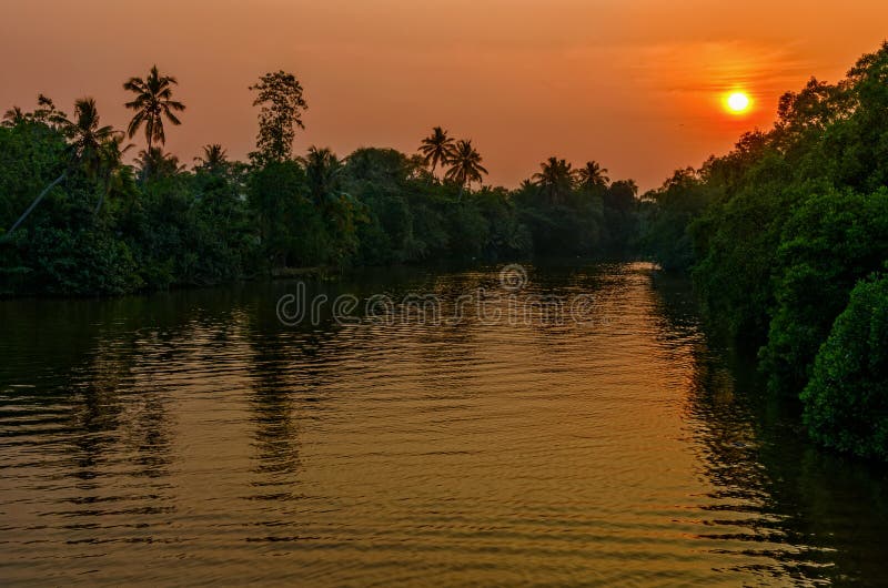 Sunset river view stock photo. Image of dusk, dark, asia - 204255492