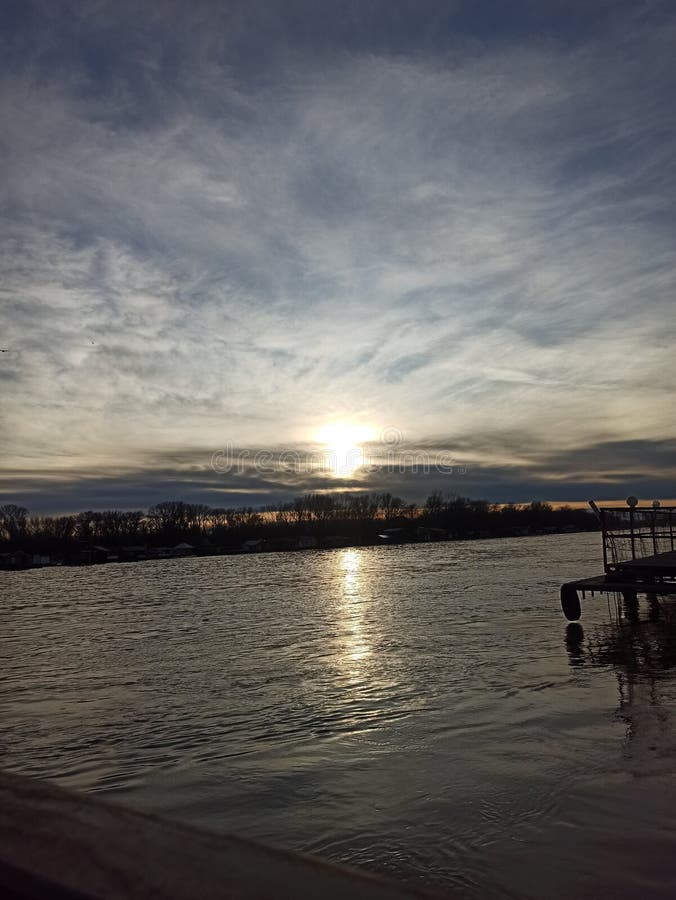 Sunset river wather stock photo. Image of darkness, lighting - 218697326