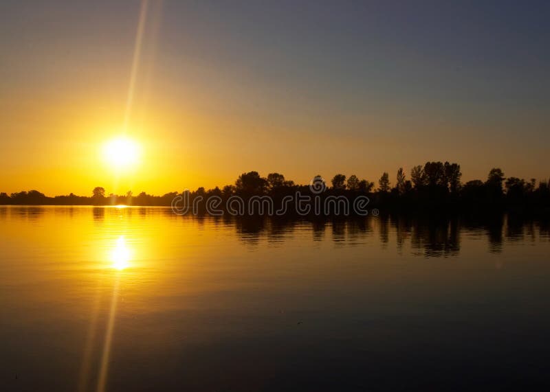 Sunset over water stock image. Image of beach, rendering - 3838549