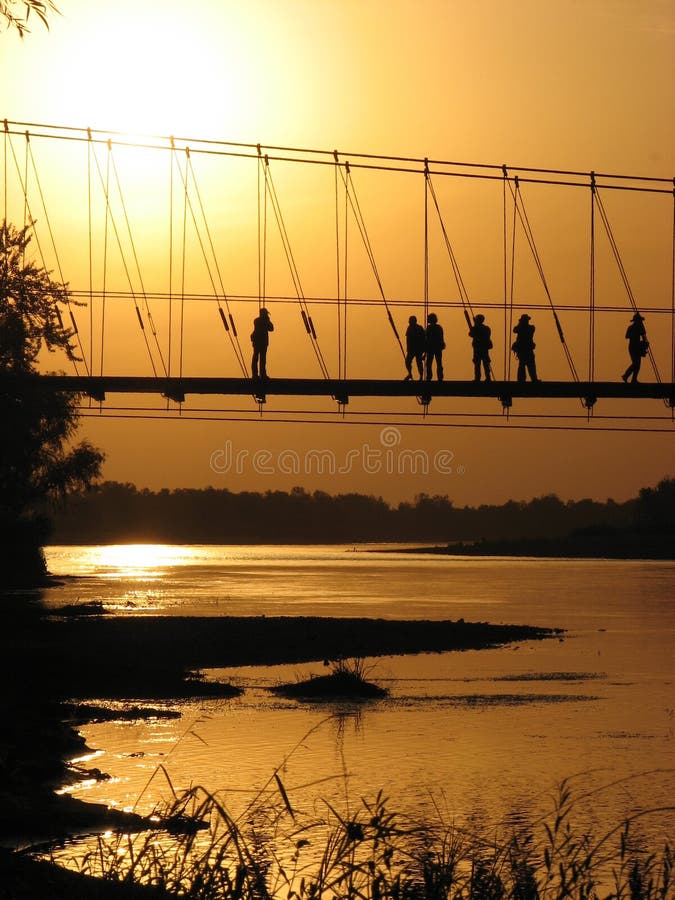 Sunset at Riverside &bridge Stock Photo - Image of moment, bridge: 3579824