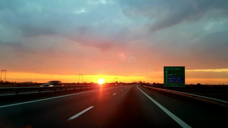 Sunset road stock photo. Image of highway, travel, sunset - 109998896