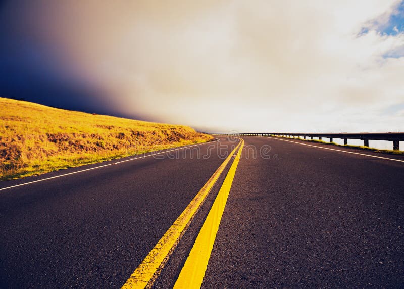 Sunset Road stock image. Image of long, road, scene, beam - 33587907