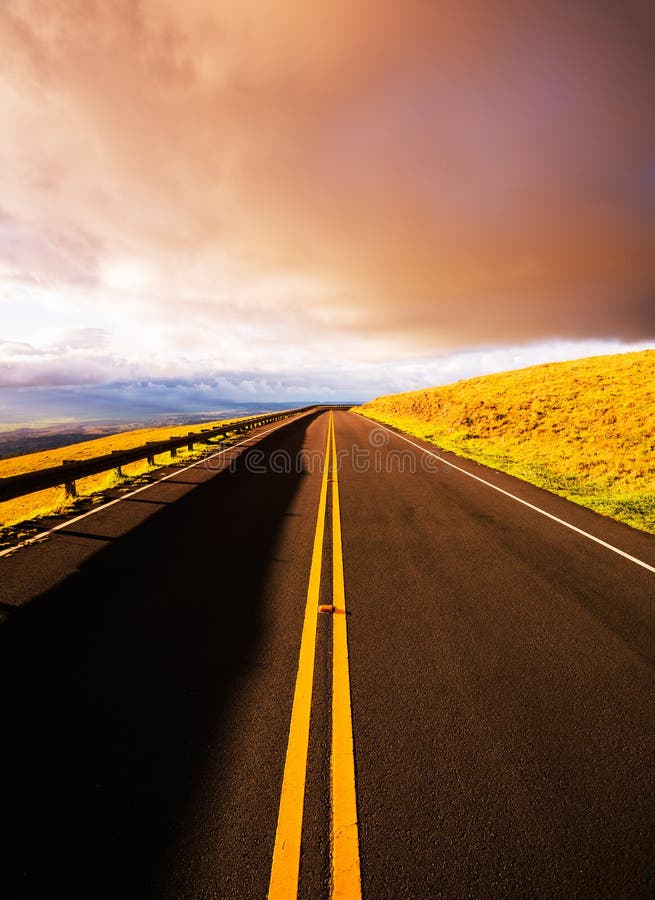 Sunset Road stock image. Image of highway, empty, asphalt - 33587919