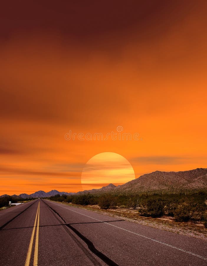 Sunset and road stock photo. Image of empty, dramatic - 10660970