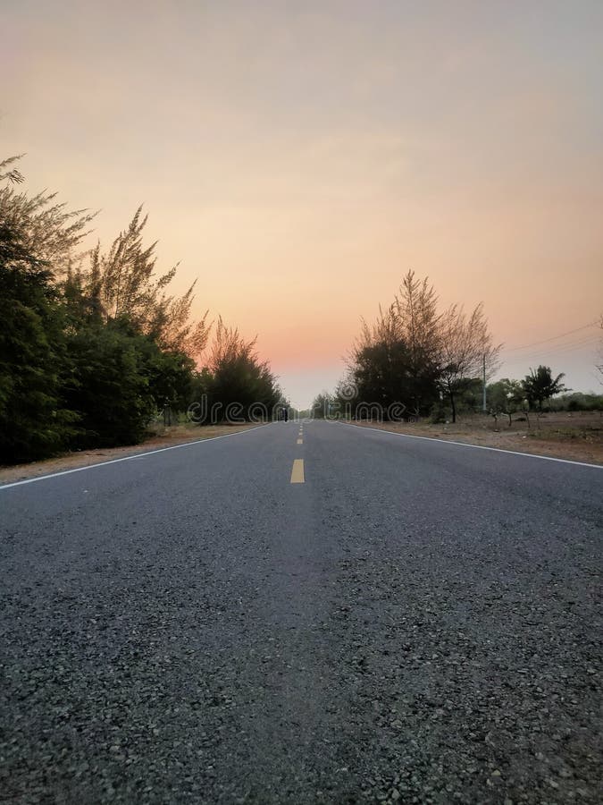 Sunset on the Road South of Yogyakarta Area Stock Photo - Image of ...