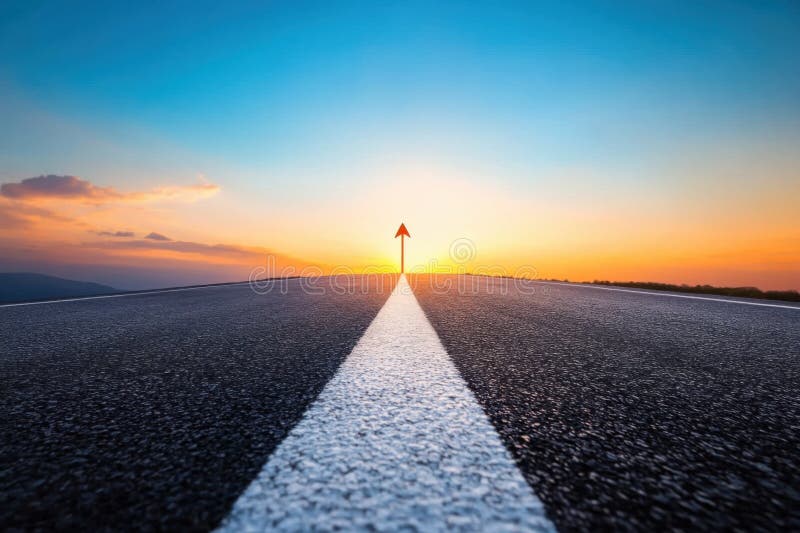 Sunset Road to Infinity stock image. Image of outdoors - 382328255