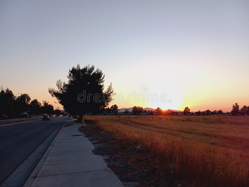 Sunset on the Road To Nowhere Stock Photo - Image of darkness, night ...