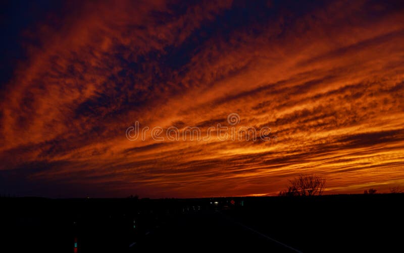 Sunset Road View with Cars in Front Driving To Work Stock Photo - Image ...