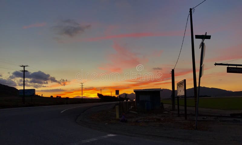 Sunset road stock image. Image of road, highway, corner - 80169715