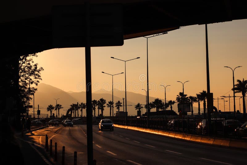Sunset Road View in Izmir, Turkey Stock Photo - Image of summer ...
