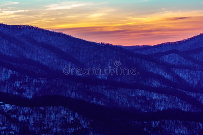 Sunset on Roan Mountain stock photo. Image of bald, view - 56275114