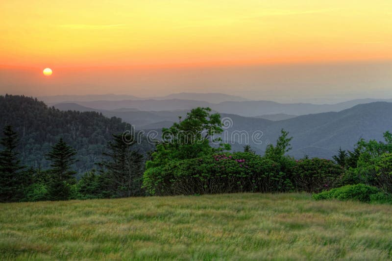 Sunset on Roan Mountain stock photo. Image of bald, view - 56275114