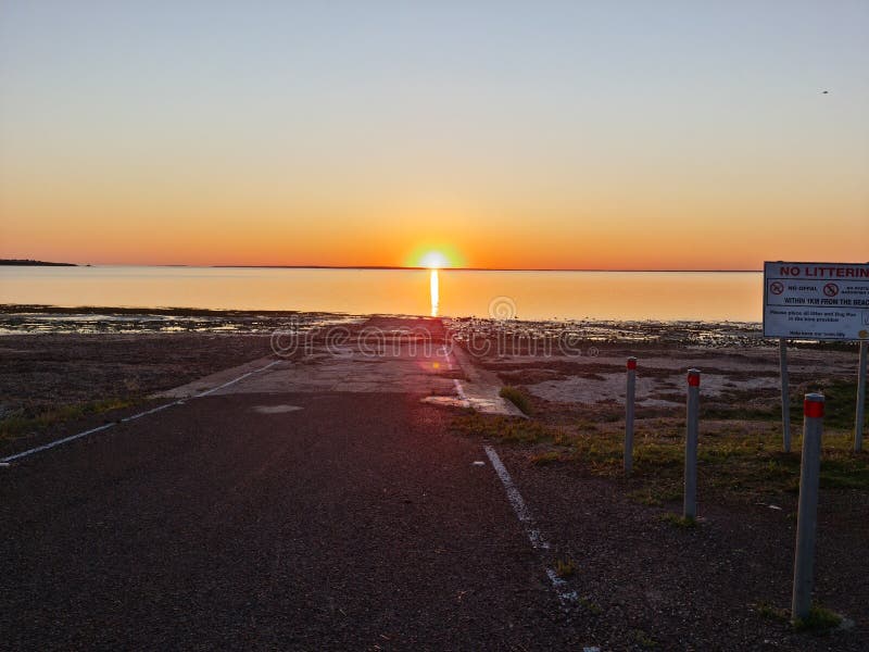 Sunset Rock Jetty Orange Sun Stock Photo - Image of sunset, orange ...