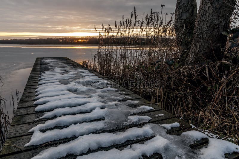 Sunset Rollesby Broad stock photo. Image of broads, jetty - 151124966