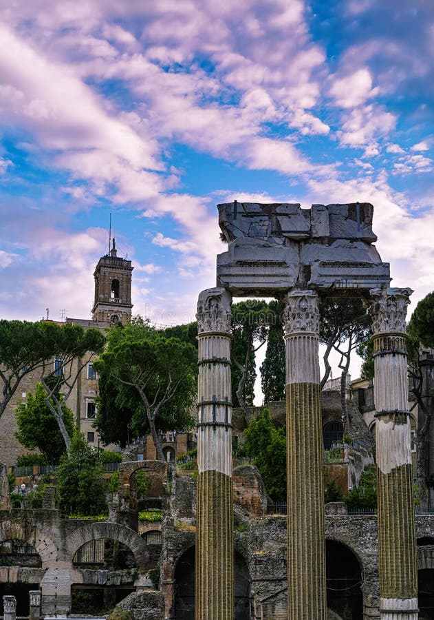 Sunset of Roman Ruins stock photo. Image of ruin, church - 65846856