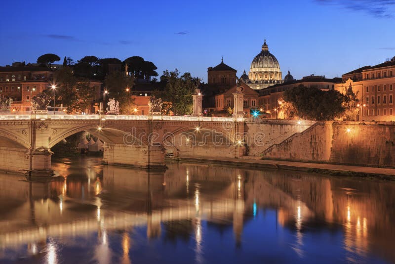 Sunset in Rome, Italy Capital on Summer Stock Image - Image of tevere ...