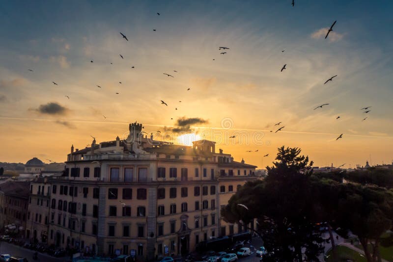 Sunset in Rome, Italy stock image. Image of city, landscape - 43752661