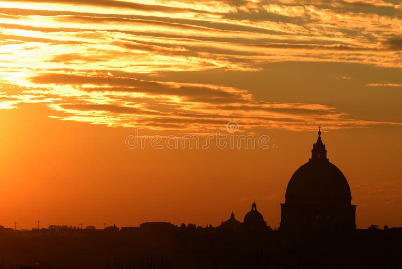 Sunset rome skyline stock photo. Image of dusk, italy - 1886094