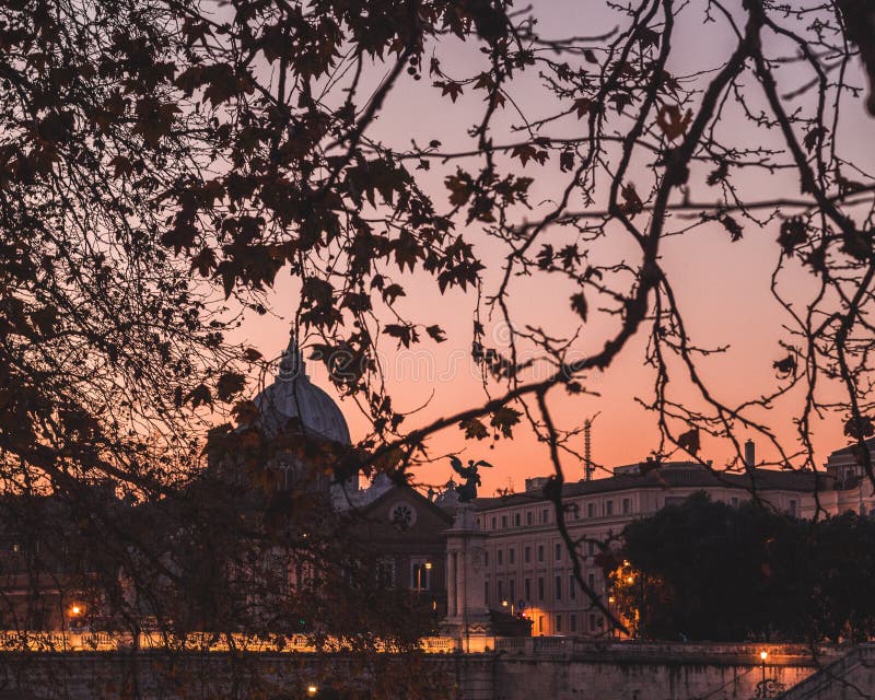 Sunset in rome stock photo. Image of amazing, pietro - 108155302