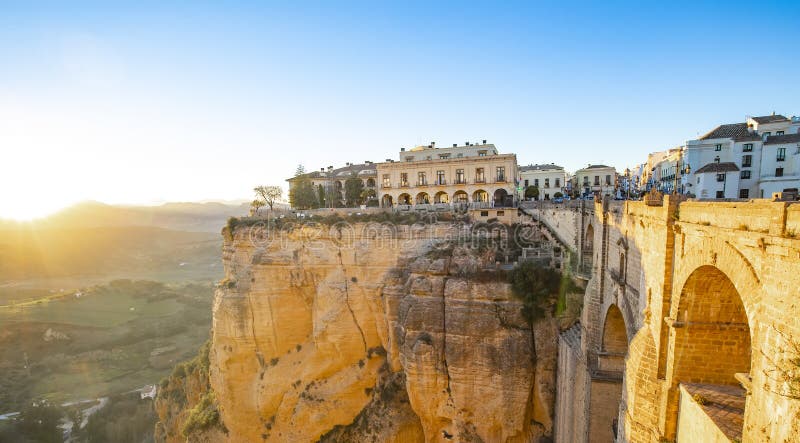 Sunset in Ronda, Spain stock photo. Image of natural - 186852634