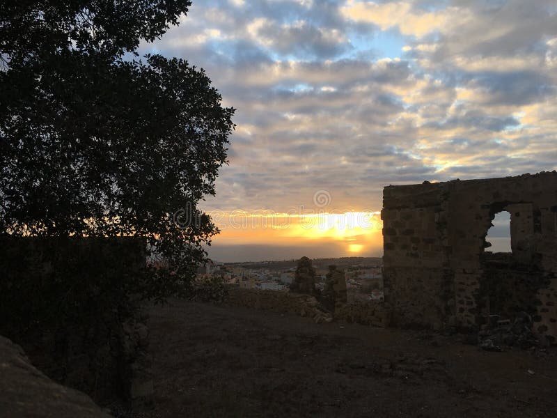 Sunset on Ruins of Ancient Byllis, Albania Stock Image - Image of ...
