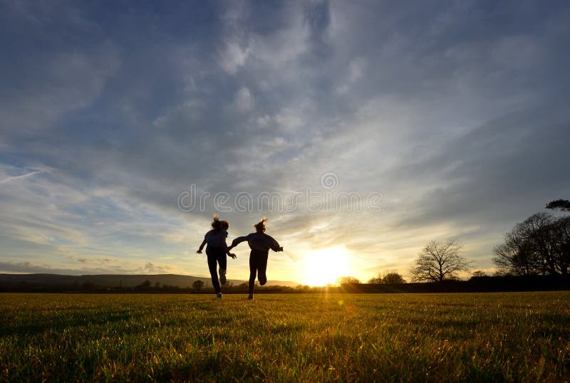 Sunset run stock photo. Image of field, freedom, running - 87394728