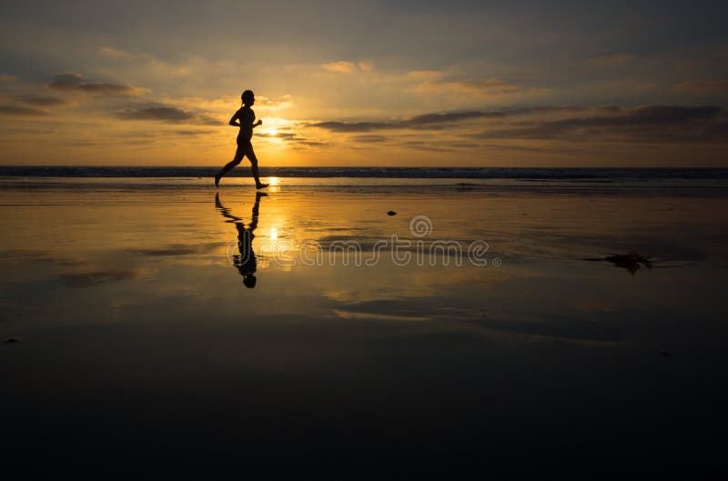 Sunset Runner stock image. Image of golden, people, clouds - 35131309