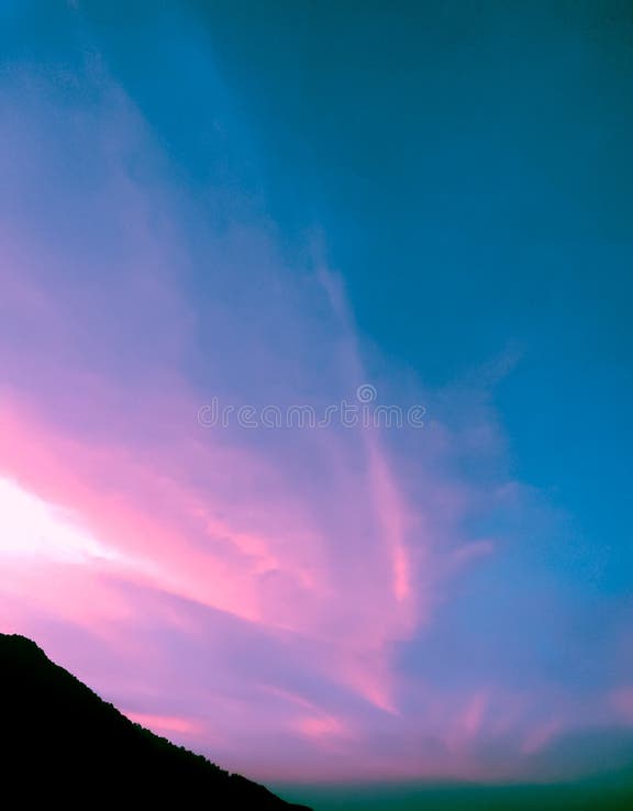 Sunset Sky with Beautiful Pink Cloud in the Highland Stock Photo ...