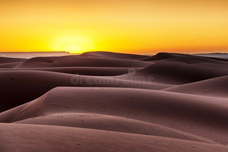 Magnificent Sunrise in the Sahara Desert Stock Image - Image of shadow ...