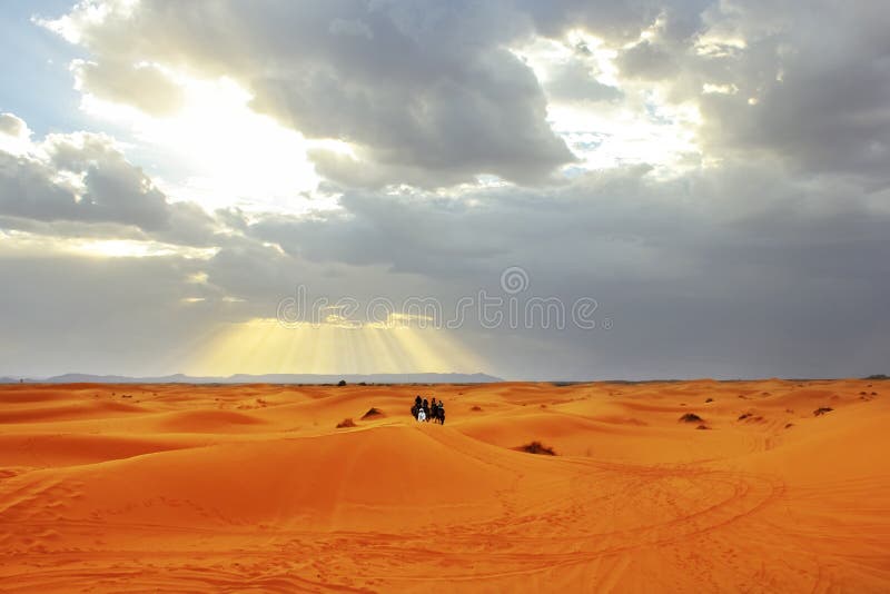 Sunset in Sahara Desert stock photo. Image of sahara, relax - 4740852