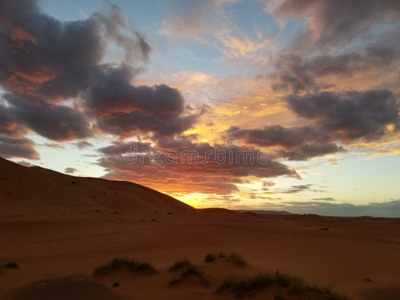 Sunset in Sahara Desert stock photo. Image of egypt, lonely - 91584872