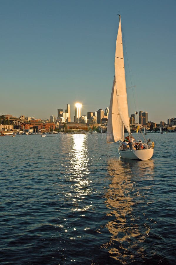 Seattle Skyline at Sunset, Washington State. Editorial Image - Image of ...