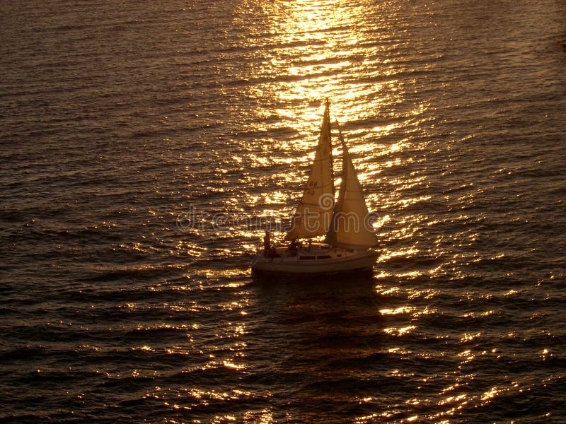 Sunset Sail stock image. Image of relaxation, ocean, sunset - 4448037