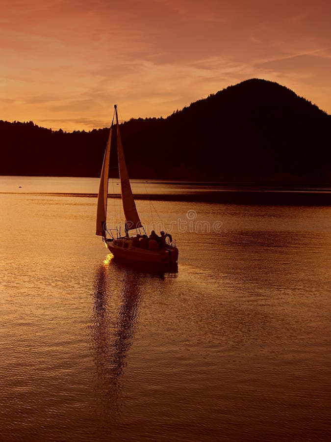 Sunset sailing stock image. Image of calm, luxury, dawn - 223807