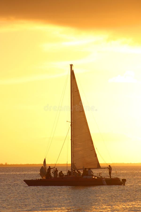Sunset Sailing stock image. Image of dramatic, mujeres - 239395