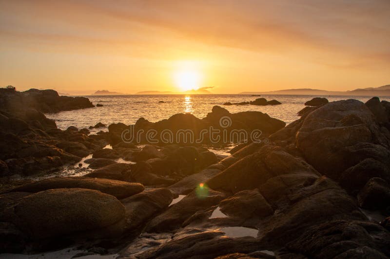 La Playa De Samil at Vigo, Spain Stock Image - Image of galicia, beach ...