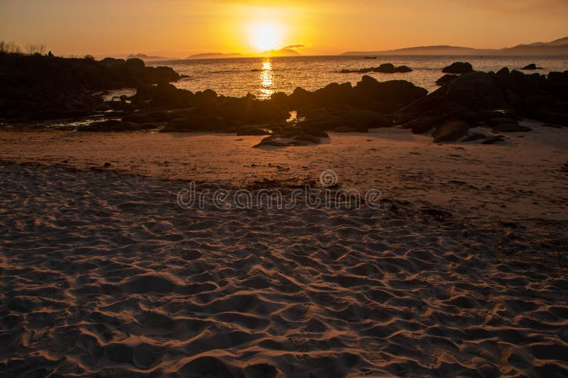 La Playa De Samil at Vigo, Spain Stock Image - Image of baixas ...