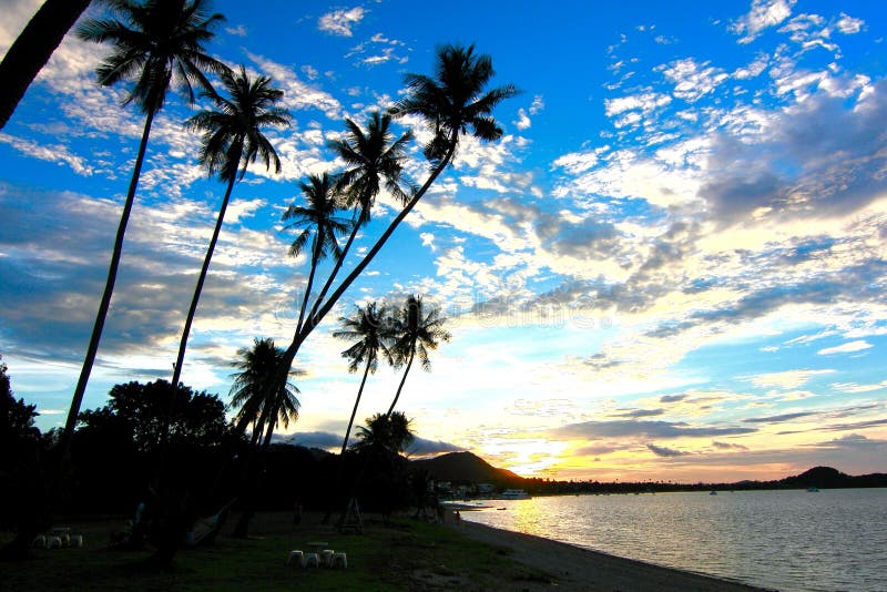 Sunset in Koh Samui stock image. Image of thailand, purple - 129016125