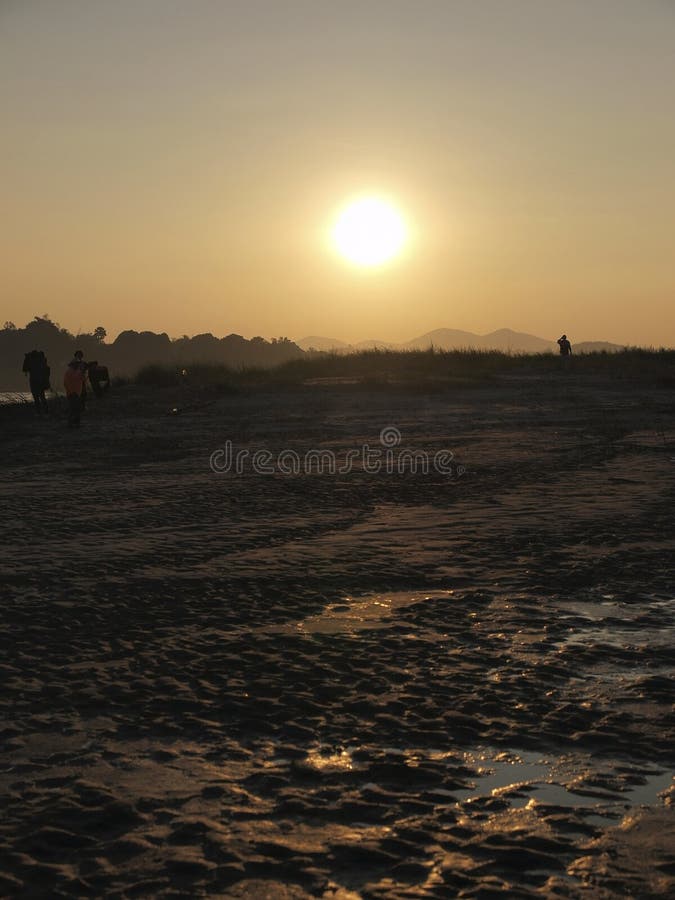 Sunset at the sand bar stock photo. Image of lake, indent - 70055362