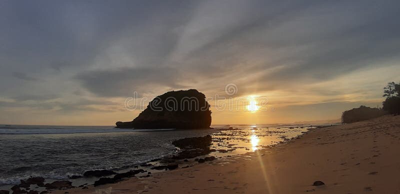 Sunset sand beach stock image. Image of sunset, shore - 262036561