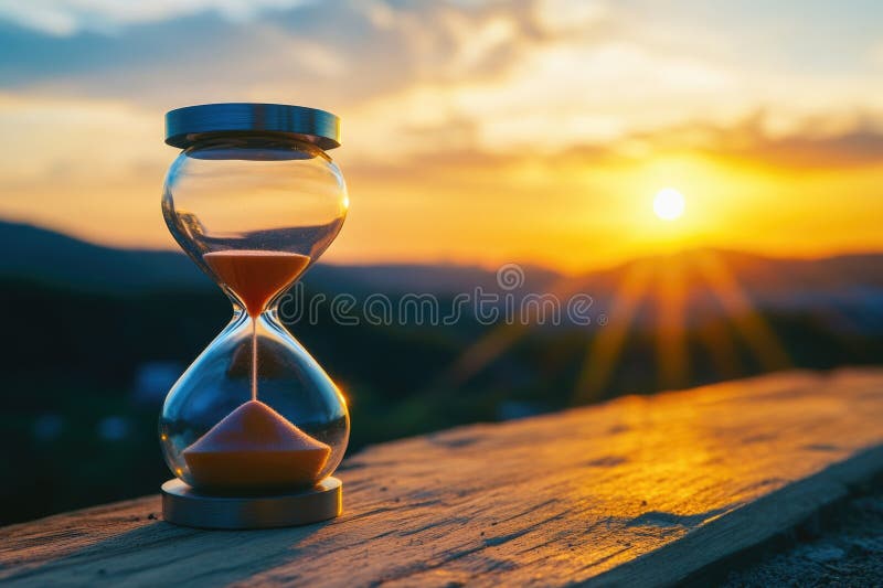 Sunset Sand Timer stock photo. Image of travel, generated - 363418494