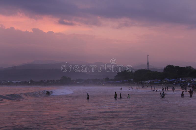 Sunset at santolo beach stock photo. Image of santolo - 74942164