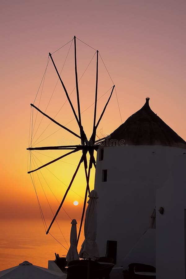 Sunset in Santorini stock image. Image of europe, greek - 40207709
