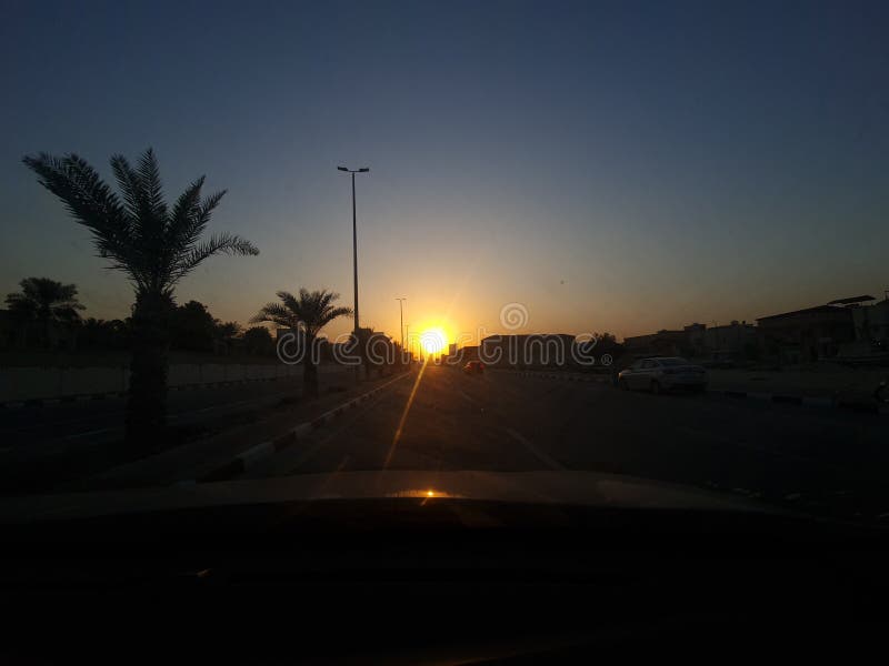 Sunset in Saudi Arabia ðŸ‡¸ðŸ‡¦ ðŸ˜ Stock Image - Image of streetlight ...