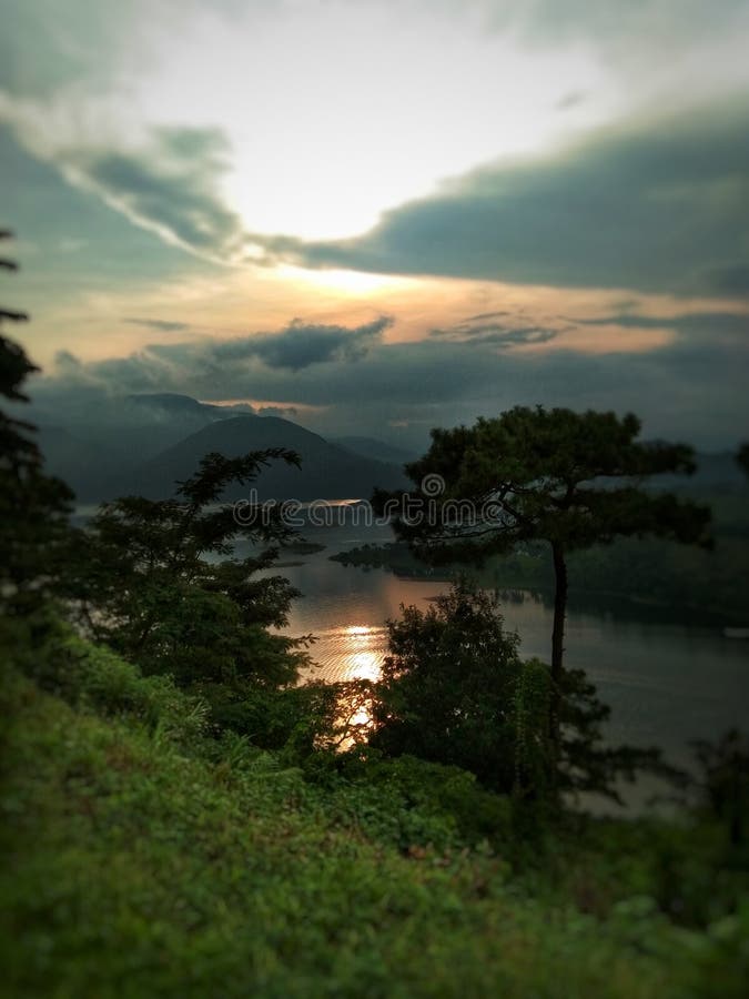 Sunset Scenary Background Wallpaper Edit Stock Photo - Image of ...